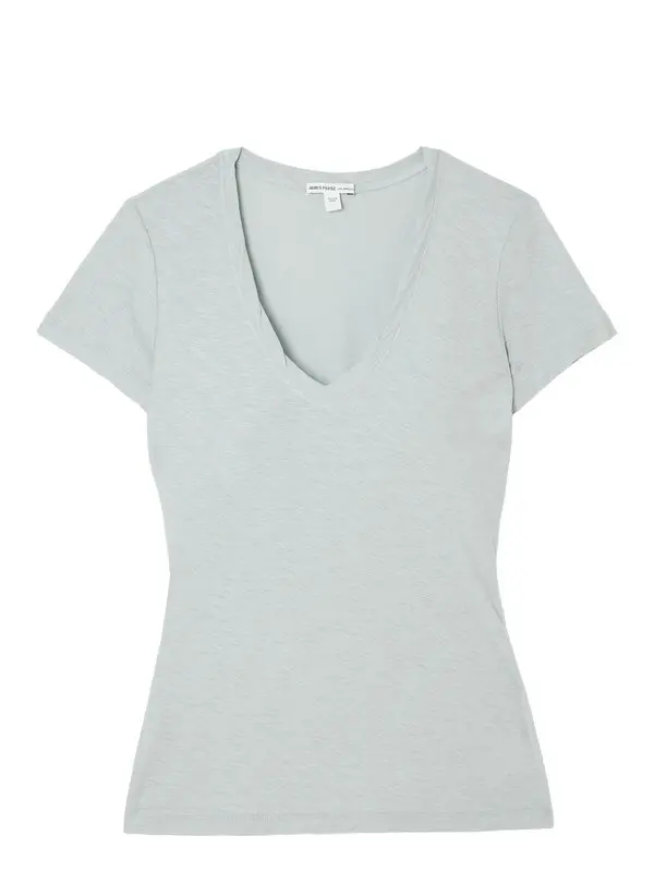 JAMES PERSE Casual Slub Cotton-jersey T-shirt - Gray