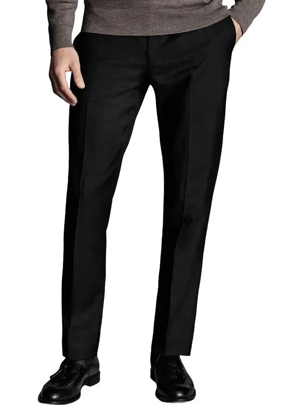CHARLES TYRWHITT Slim Fit Natural Stretch Twill Suit Pants - Black