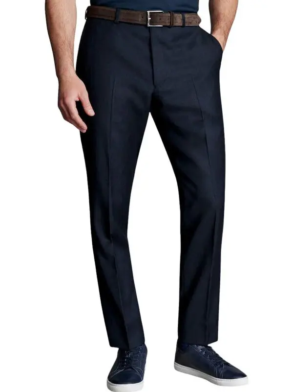 CHARLES TYRWHITT Slim Fit Natural Stretch Twill Suit Pants - Navy
