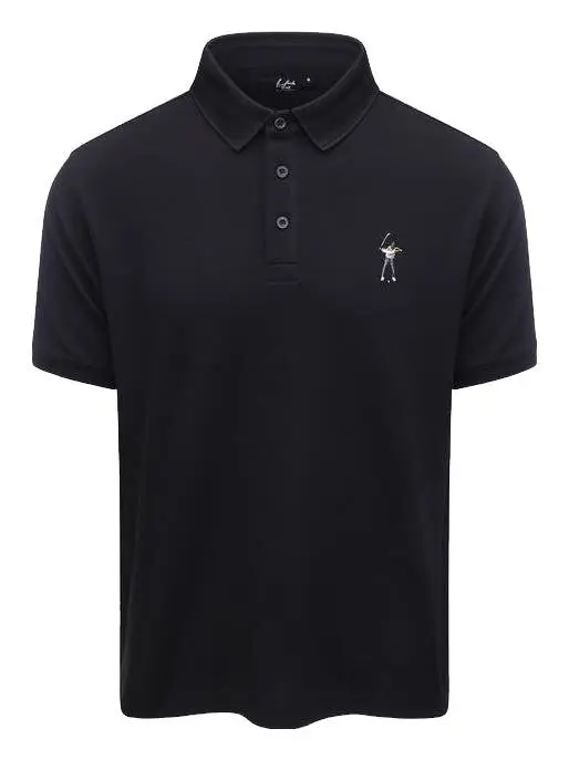 EASTSIDE GOLF Core Embroidered Piqué Polo - Black