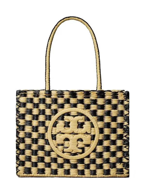 Tory Burch Ella Crocheted Raffia Tote - Black / Natural
