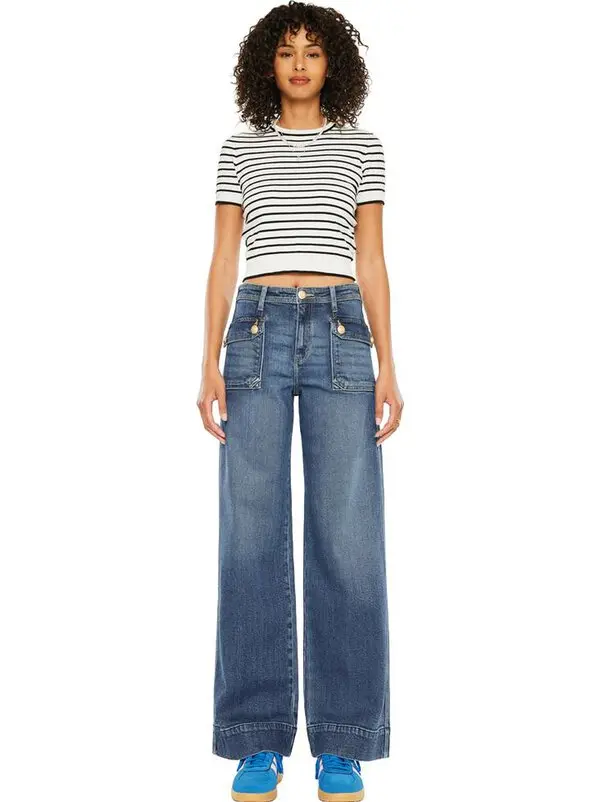 KANCAN Luka High Rise Wide Leg Jeans - Dark Wash