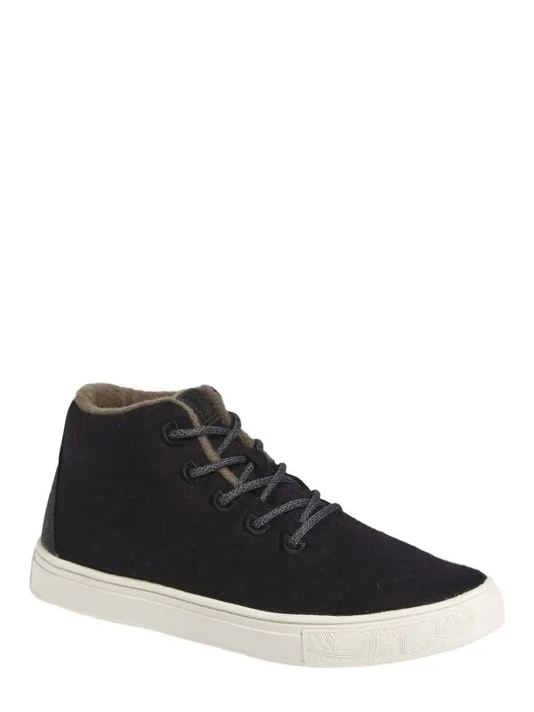 YY NATION Alto Water Resistant Wool Blend High-top Sneakers - Black / White
