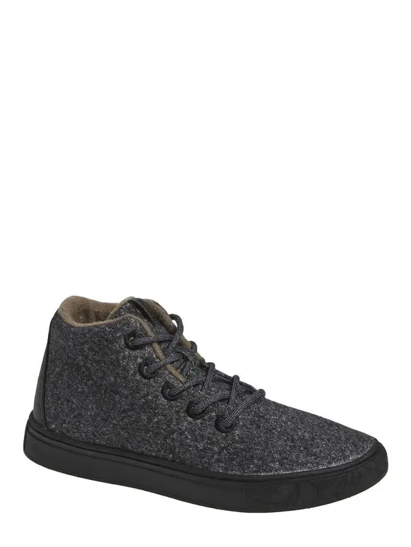YY NATION Alto Water Resistant Wool Blend High-top Sneakers - Charcoal / Black