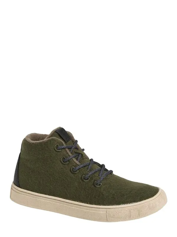 YY NATION Alto Water Resistant Wool Blend High-top Sneakers - Forest Night / Natural