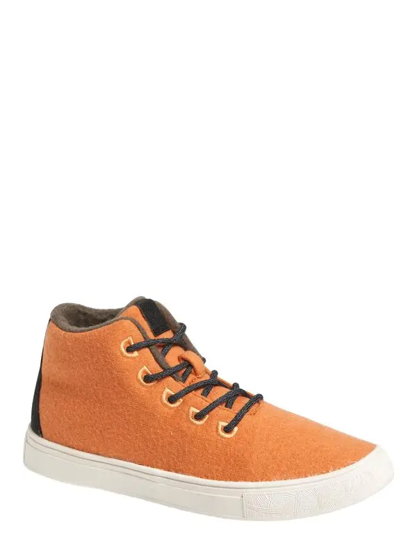 YY NATION Alto Water Resistant Wool Blend High-top Sneakers - Orange Crush / White