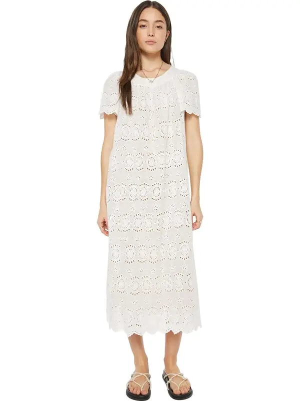 Natalie Martin Sienna Maxi Dress With Medallion Embroidery - White