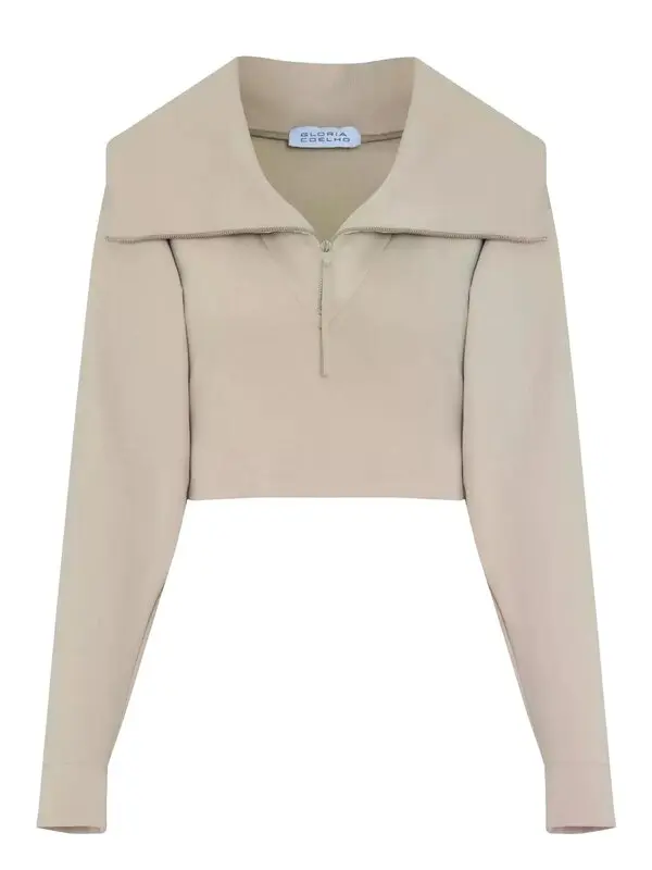 GLORIA COELHO Spread-collar Jumper - Neutrals