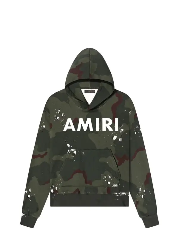 Amiri Army Logo Hooded Sweatshirt - Green