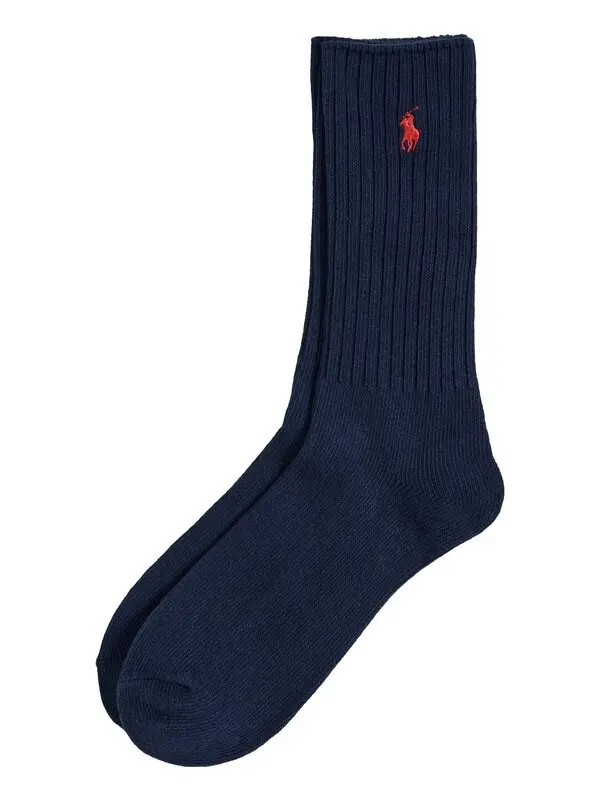 Ralph Lauren Cotton Rib Crew Socks - Navy