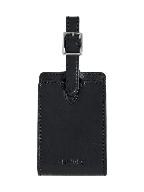 Shinola Leather Luggage Id Tag - Black