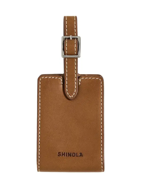 Shinola Leather Luggage Id Tag - Tan