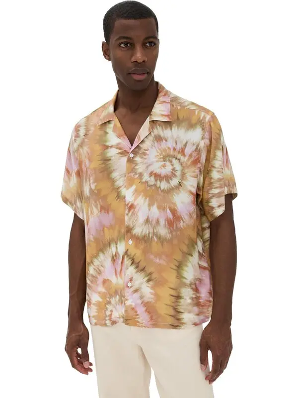 BATHER Calypso Swirl Camp Shirt - Orange