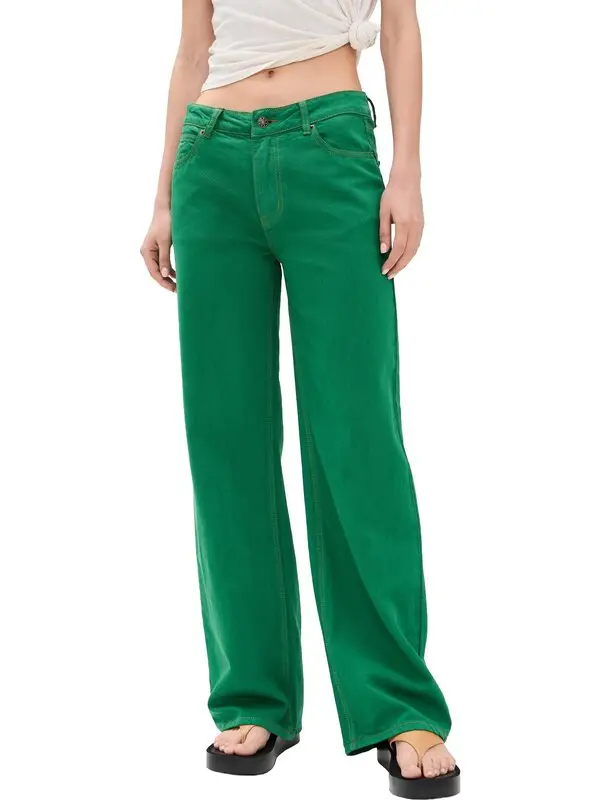 Lioness Top Model Wide Leg Jeans - Moss