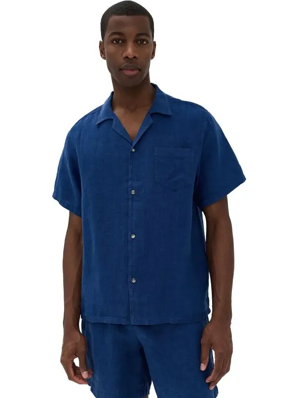 BATHER Linen Shirt - Navy