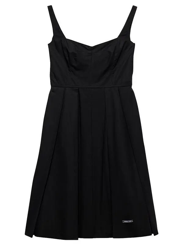 Prada Fit-and-flare Sleeveless Dress - Nero