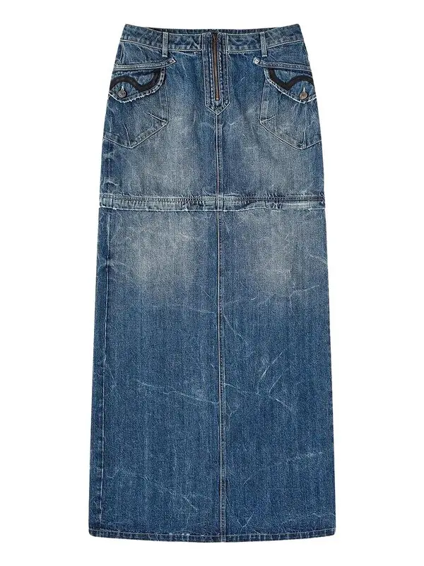 Martine Rose Zip-off Denim Skirt - Blue