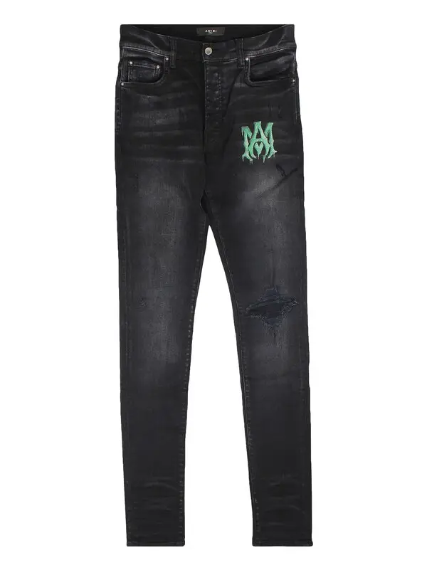 Amiri Watercolor Logo Jean - Black