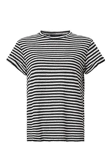 ALLSAINTS Anna Striped Cotton T-shirt - Chalk/ink