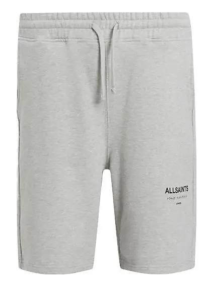 ALLSAINTS Branded-print Cotton-jersey Shorts - Grey Marl