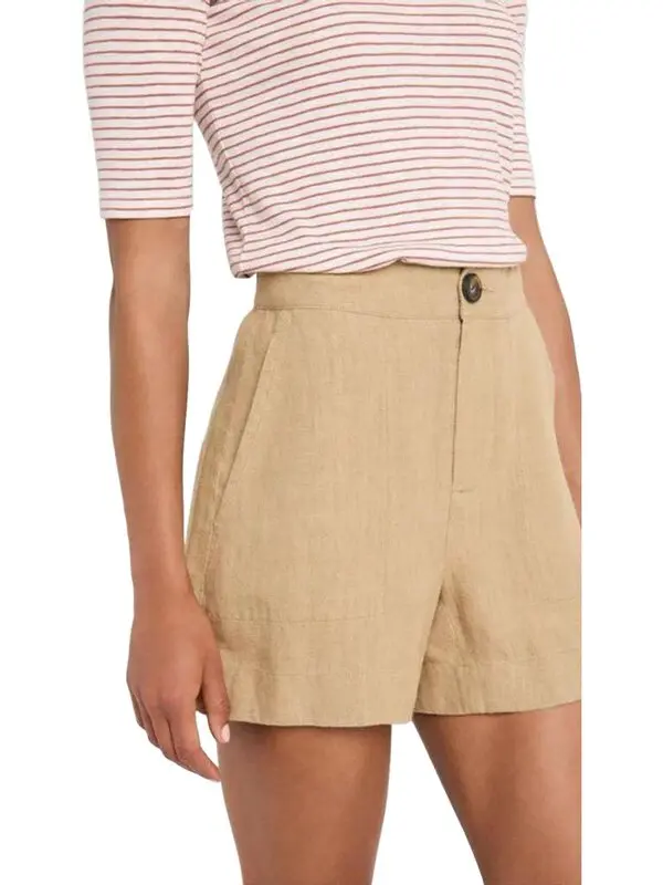 Vince Mid-rise Hemp Shorts - Ltbrwn