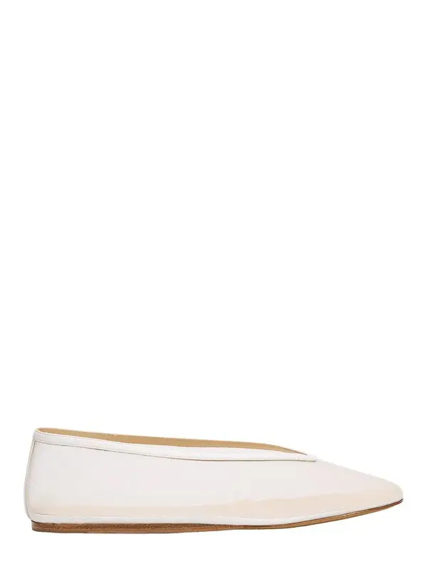 Le Monde Beryl Luna Mesh Ballerina Flats - White