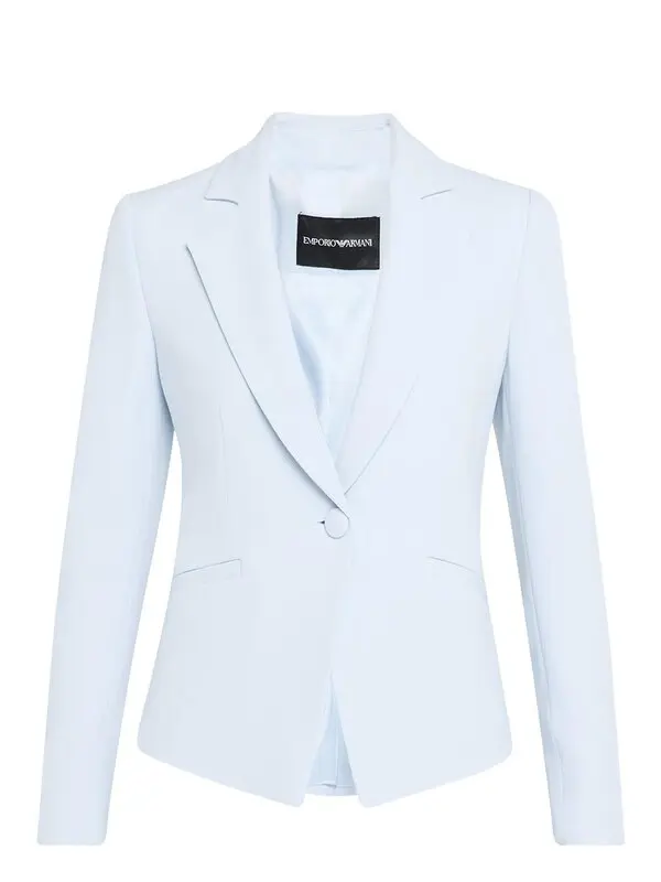 Emporio Armani Single-button Cady Crepe Blazer - Zen Blue