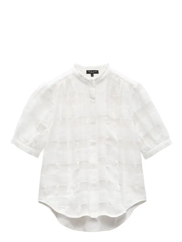 Rag & Bone Jordan Plaid Top - White