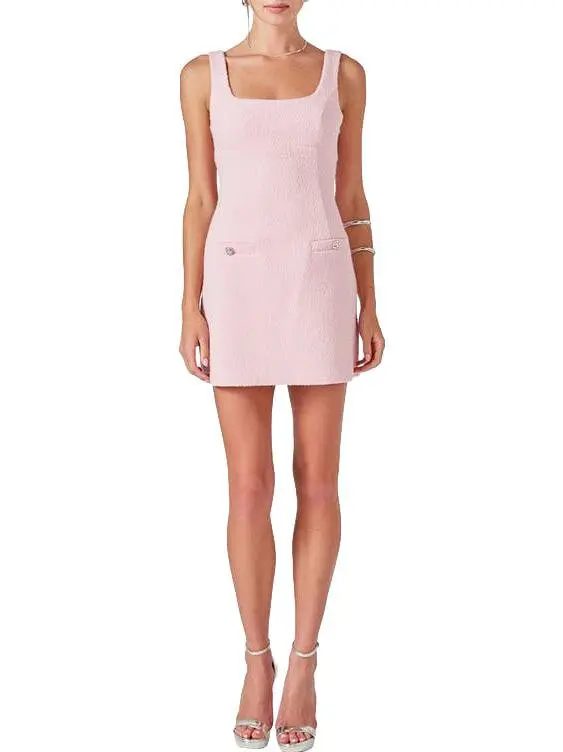 Endless Rose Tweed Mini Dress - Pink