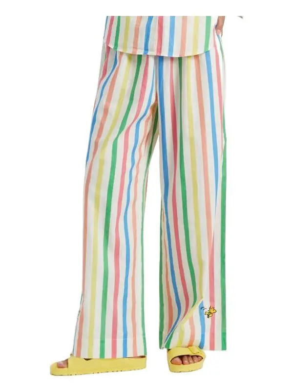 Chinti & Parker Linen-cotton Snoopy Stripe Trousers - Cream