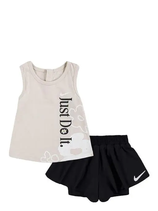 Nike Wildflower Graphic Tank & Skort Set - Black