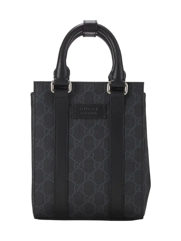 Gucci Gg Supreme Top Handle Tote - Black
