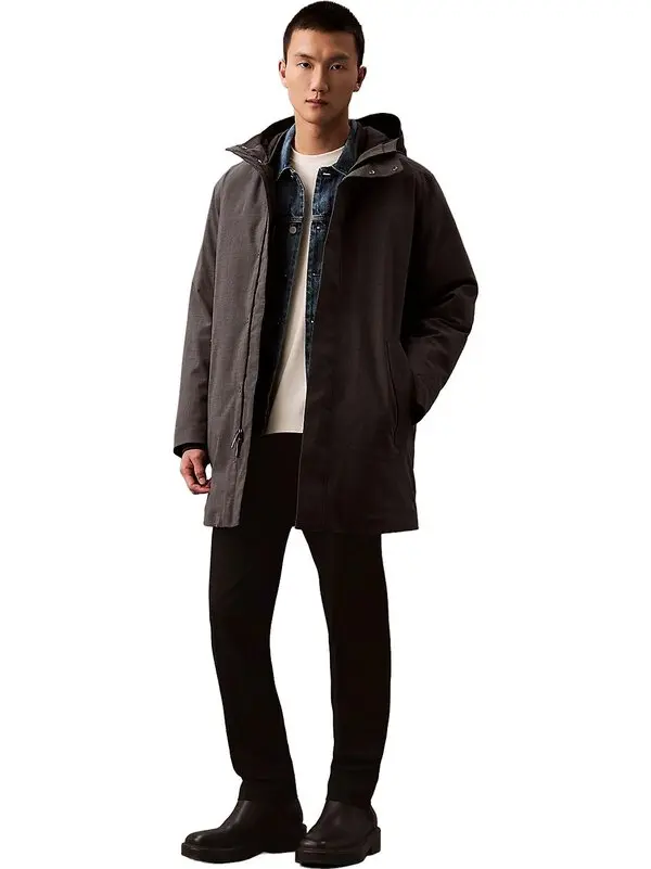 Calvin Klein Tech Wool Blend Puffer Jacket - Gunmetal Heather