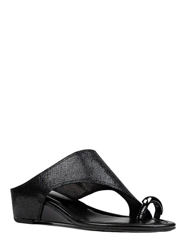 DONALD PLINER Toe Ring Wedge Sandals - Black