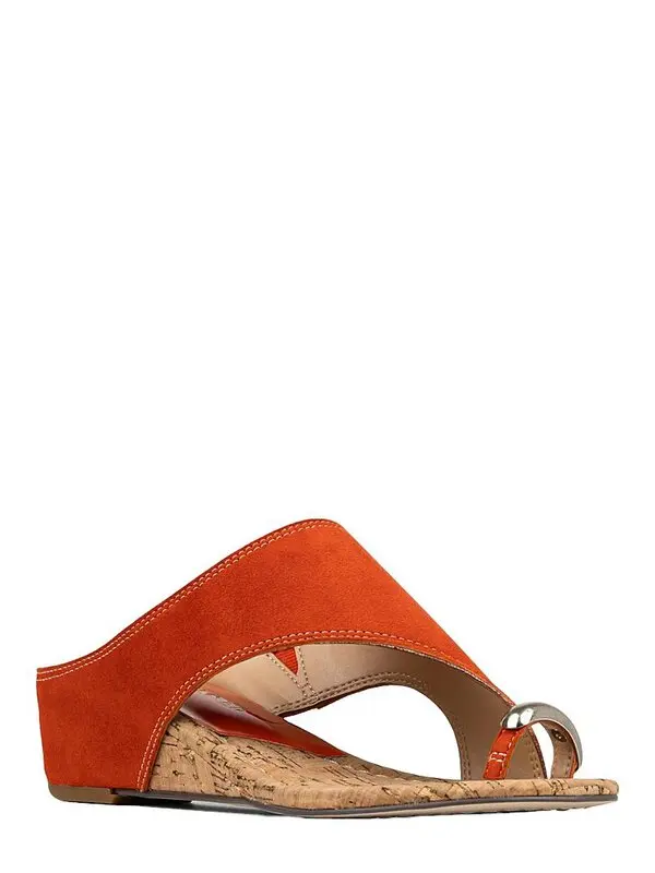 DONALD PLINER Toe Ring Wedge Sandals - Persimmon