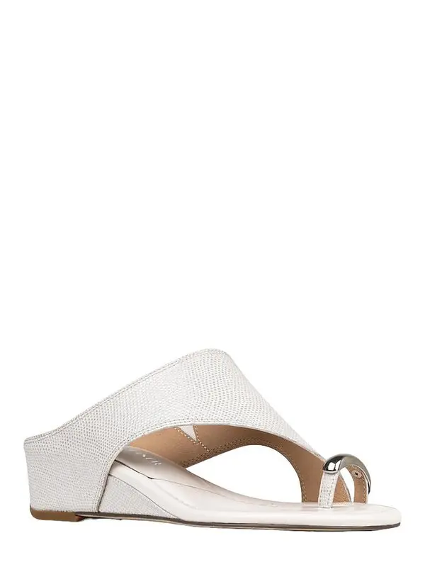 DONALD PLINER Toe Ring Wedge Sandals - Porcelain