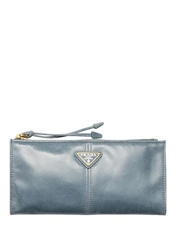 Prada Leather Pouch - Aviator Blue