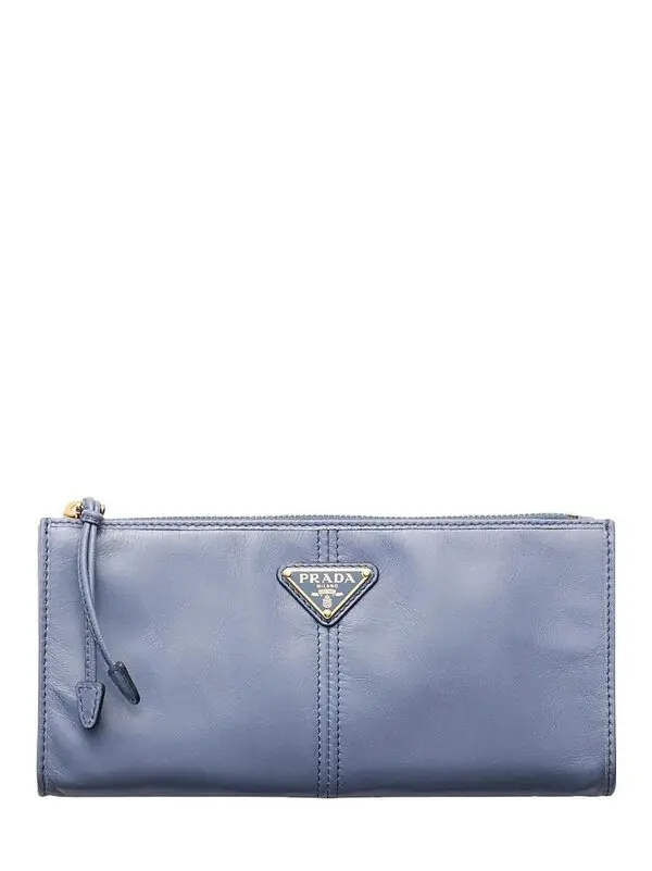 Prada Leather Pouch - Blue