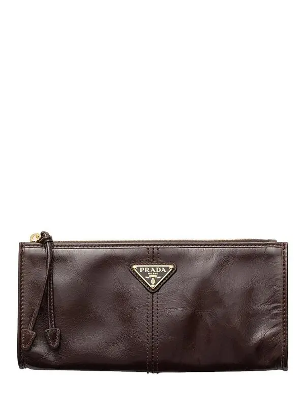 Prada Leather Pouch - Brown