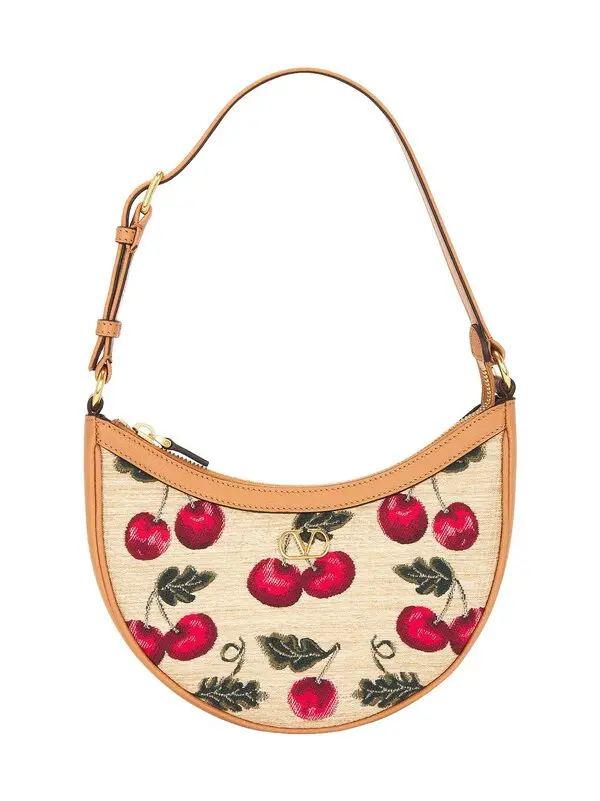 Valentino Garavani Vlogo Signature Mini Hobo Bag - Naturale  Multicolor  & Natural Camel