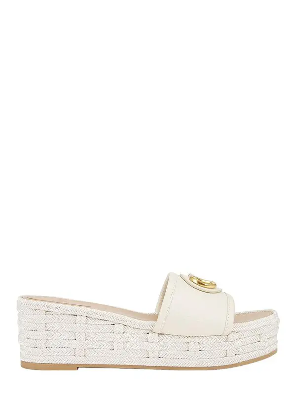 Valentino Garavani Vlogo Espadrilla Slides - Light Ivory