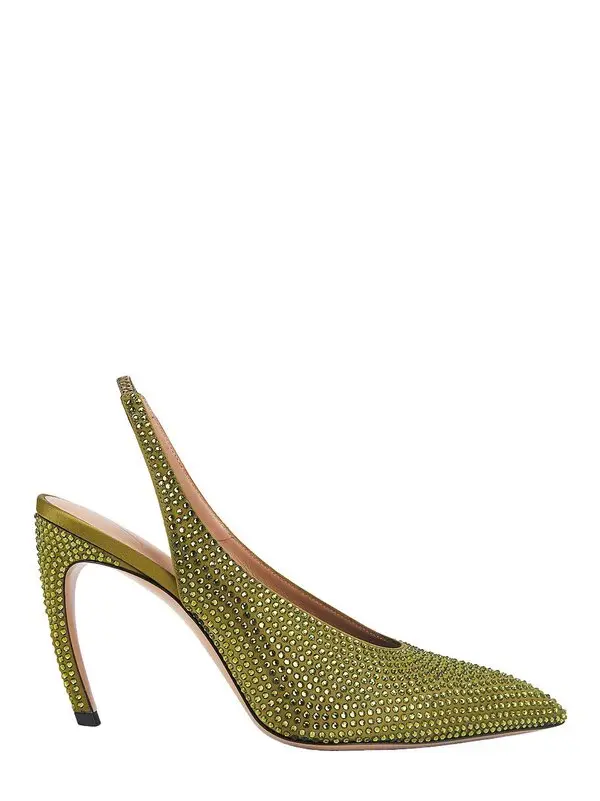 Attico Viper Slingback Pump - Military Green