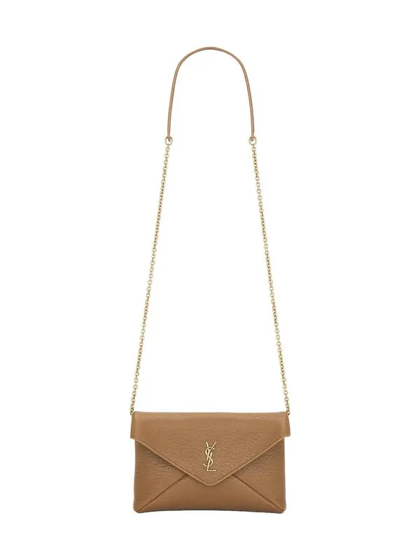 Saint Laurent Small Chain Pouch - Dark Cork