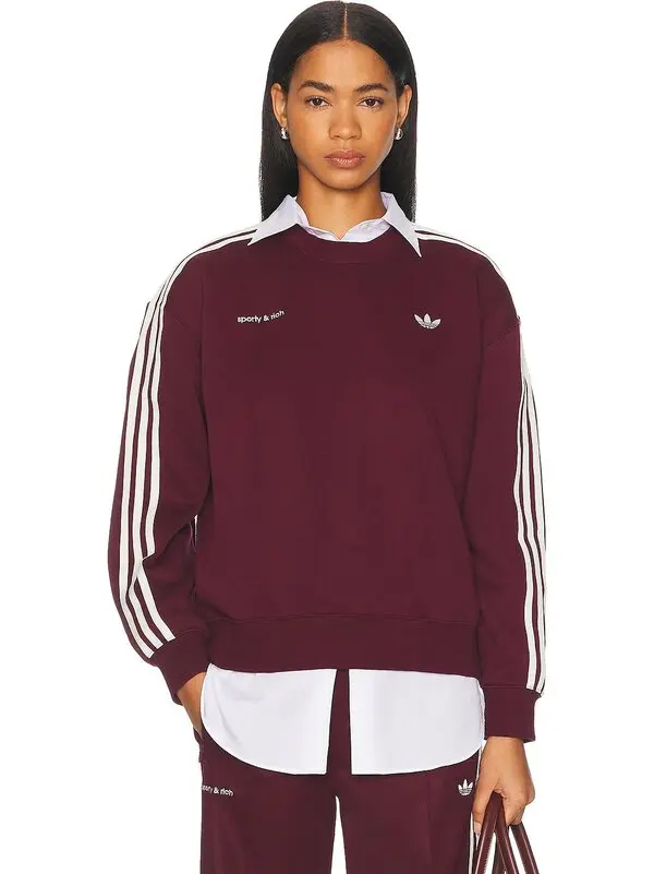 ADIDAS ORIGINALS X Sporty & Rich Crewneck Sweatshirt - Red