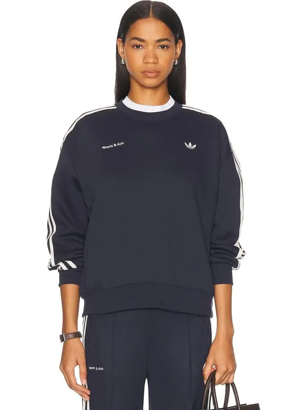 ADIDAS ORIGINALS X Sporty & Rich Crewneck Sweatshirt - Blue