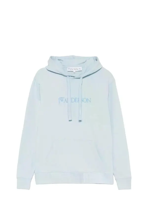 JW Anderson Logo Flocked Hoodie - Blue