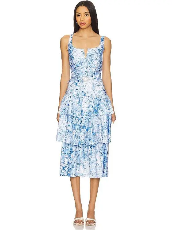 Generation Love Floral Poplin Dress - Zesty Fl Wht Blue
