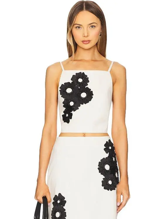 MSGM Floral Top - Off White