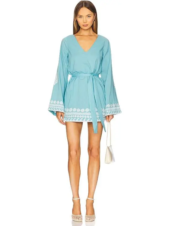 Show Me Your Mumu Malia Mini Dress - Blue Capri Shells