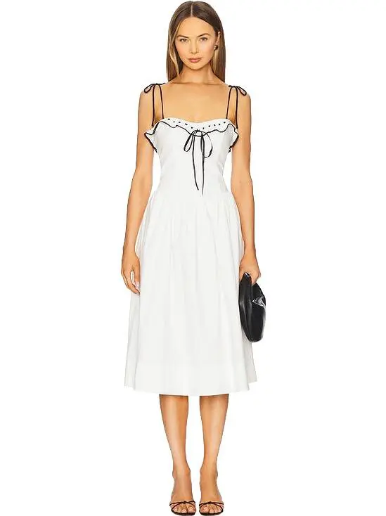 Majorelle Carol Midi Dress - White